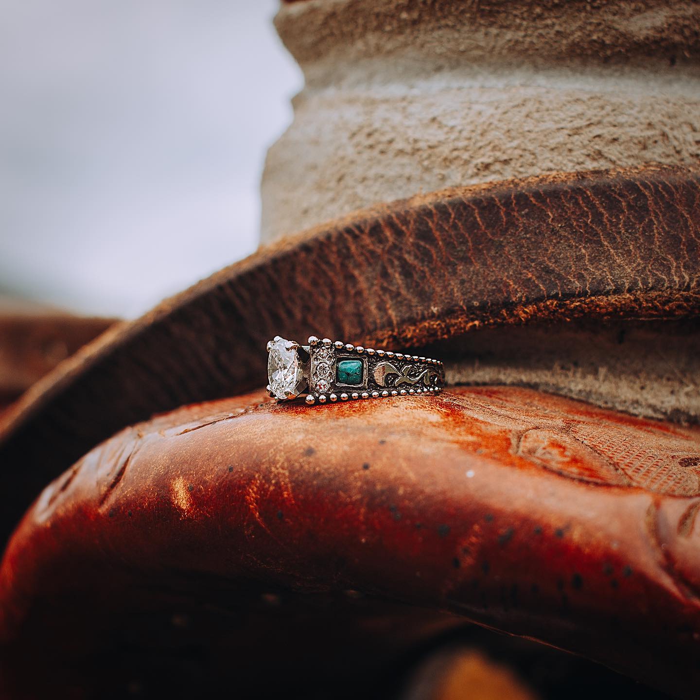 Western wedding rings with turquoise 60 photos - Astyledwedding.com